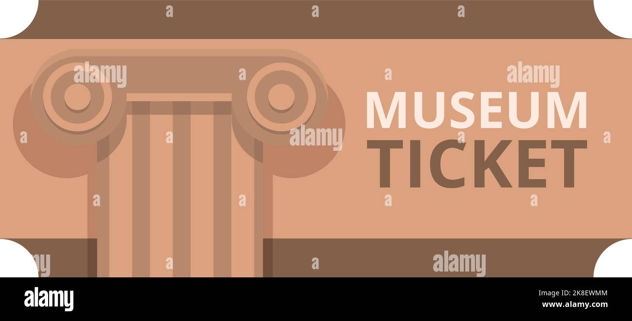 History museum ticket icon cartoon vector. Admission pass. Old show ...