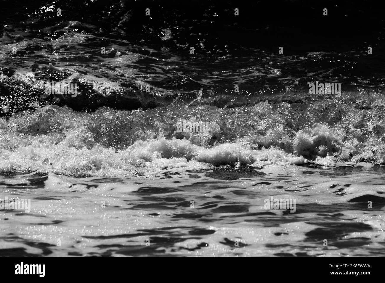 sea waves with foam. black and white beach photography. High quality ...
