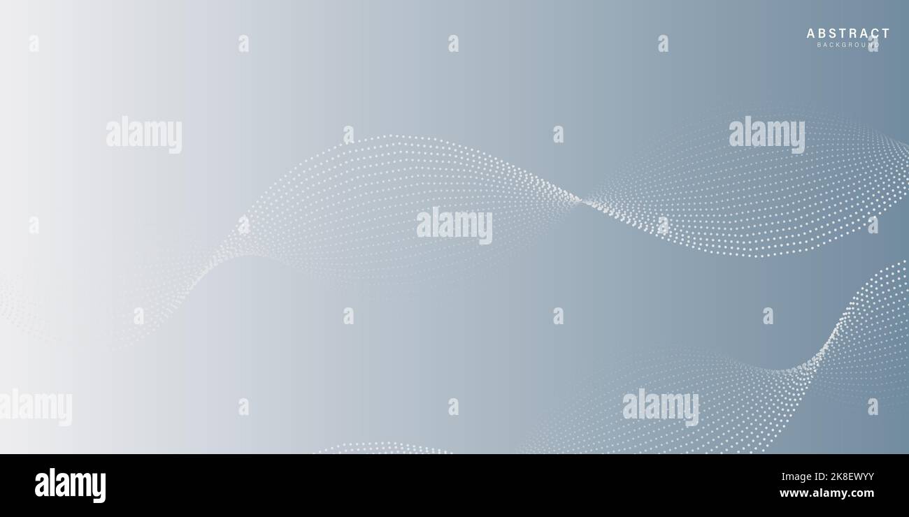 White futuristic flowing particle background, white wave abstract ...