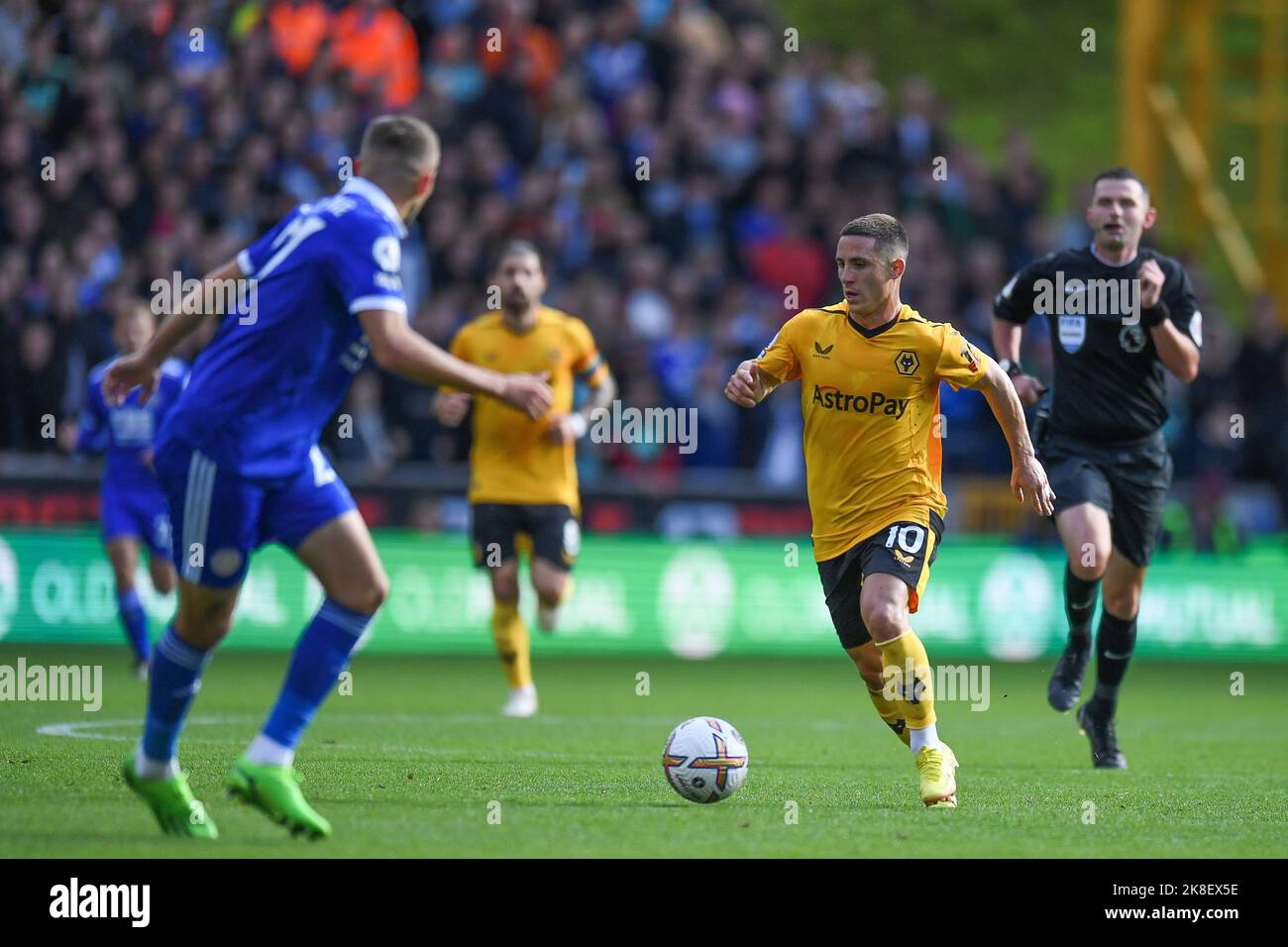 Daniel Podence #10 of Wolverhampton Wanderers during the Premier League ...