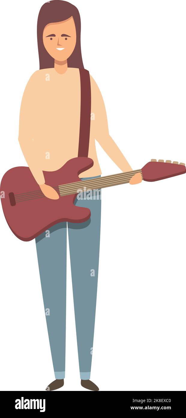 Street electric guitar icon cartoon vector. Musician singer. Rock group ...