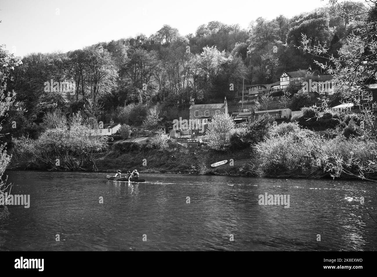 Kayaking along the River Wye in the Wye Valley Stock Photo - Alamy