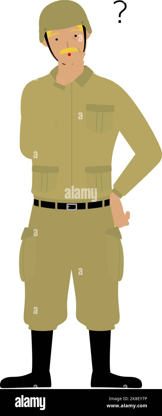 Senior Male Soldier Pose, Have doubts Stock Vector Image & Art - Alamy