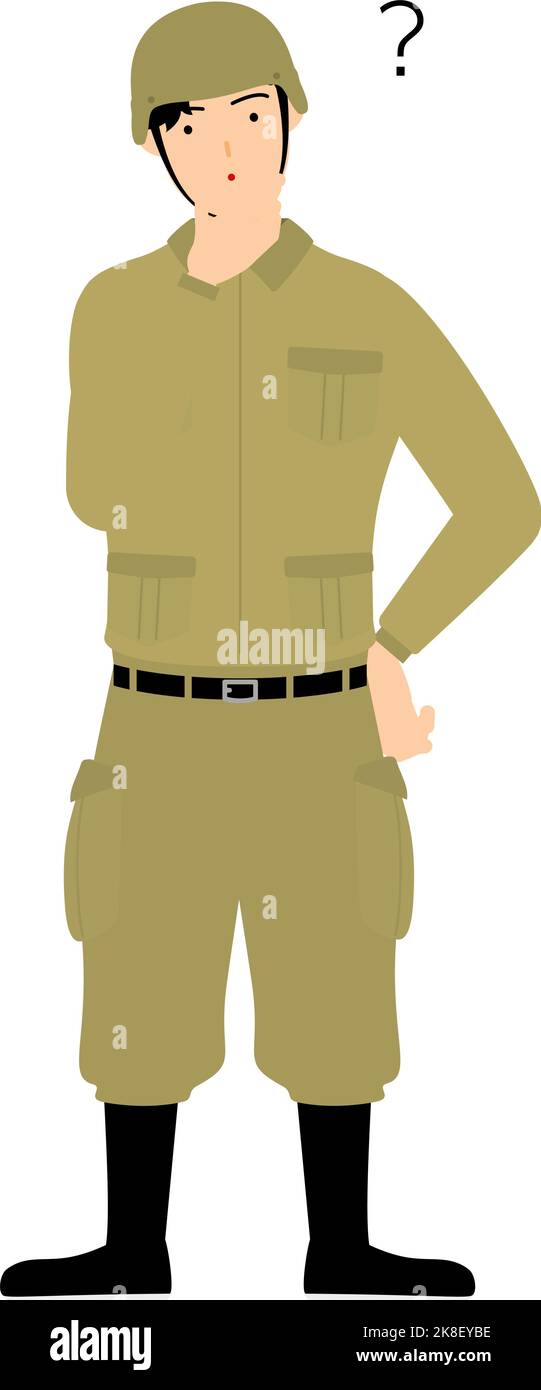 Young soldier thinking Stock Vector Images - Alamy