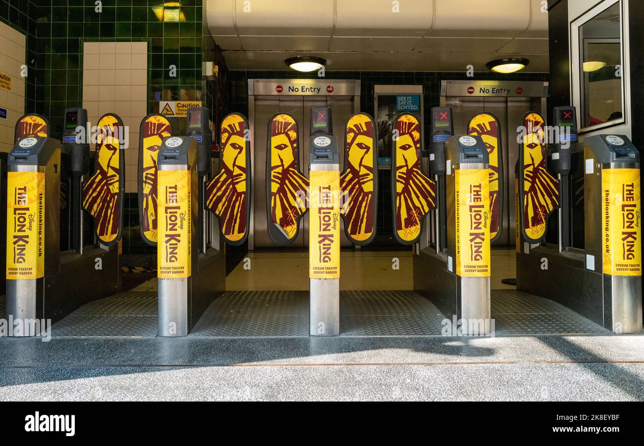 London, UK - 16 April 2022: Ticket barriers at Covent Garden ...