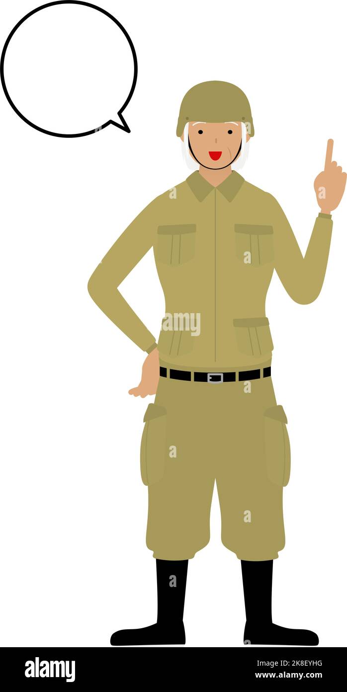 Senior Female Soldier Pose, Talking while pointing Stock Vector Image ...
