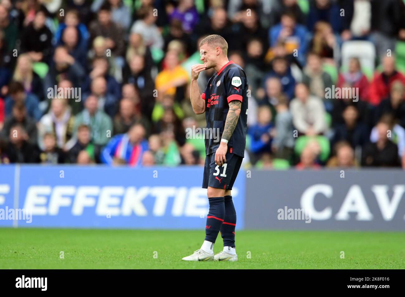 GRONINGEN - Philipp Max of PSV Eindhoven reacts during the Dutch ...