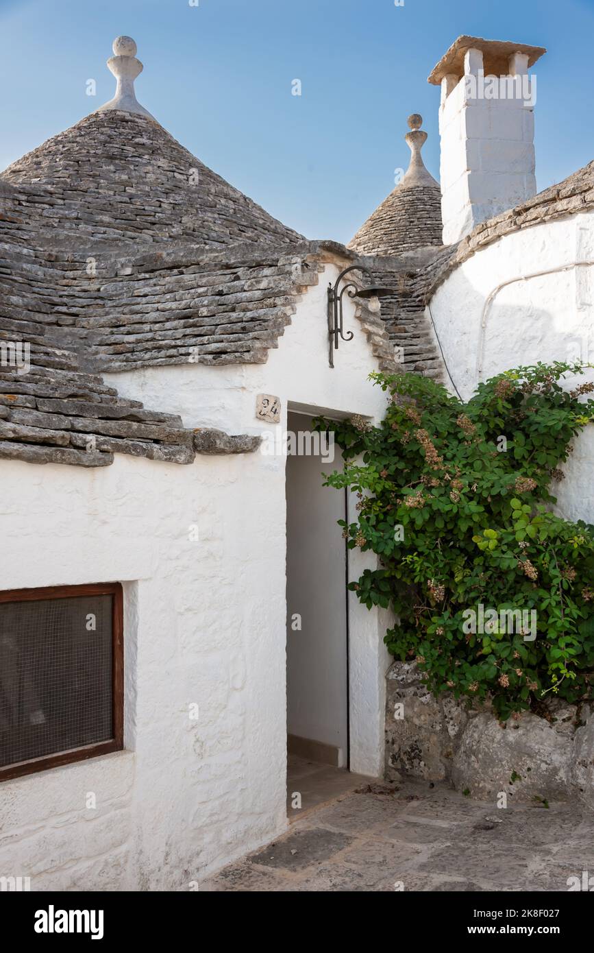 Alberobello town in Italy, famous for its hictoric trullo houses Stock ...