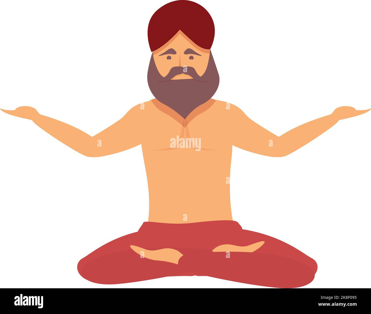 Male yogi icon cartoon vector. Indian man. Calm people Stock Vector ...