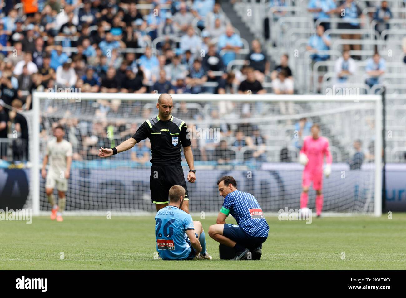 SYDNEY, AUSTRALIA - OCTOBER 23: Referee Daniel Elder proposes the ...