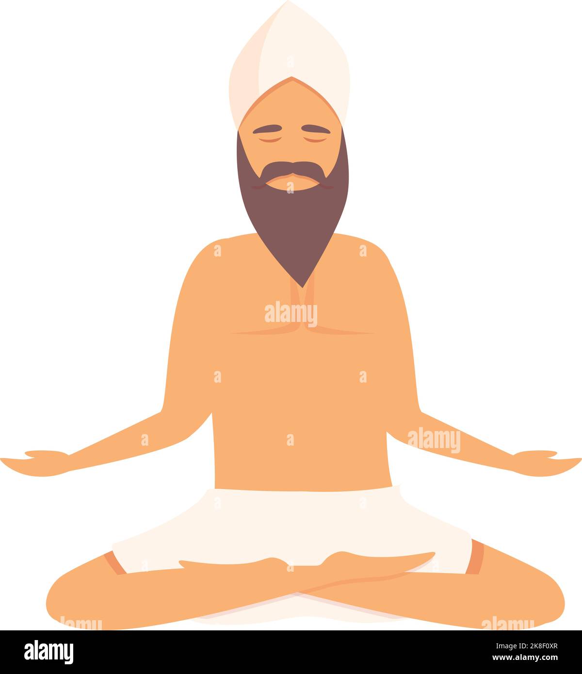 Guru icon cartoon vector. Indian man. Calm people Stock Vector Image ...