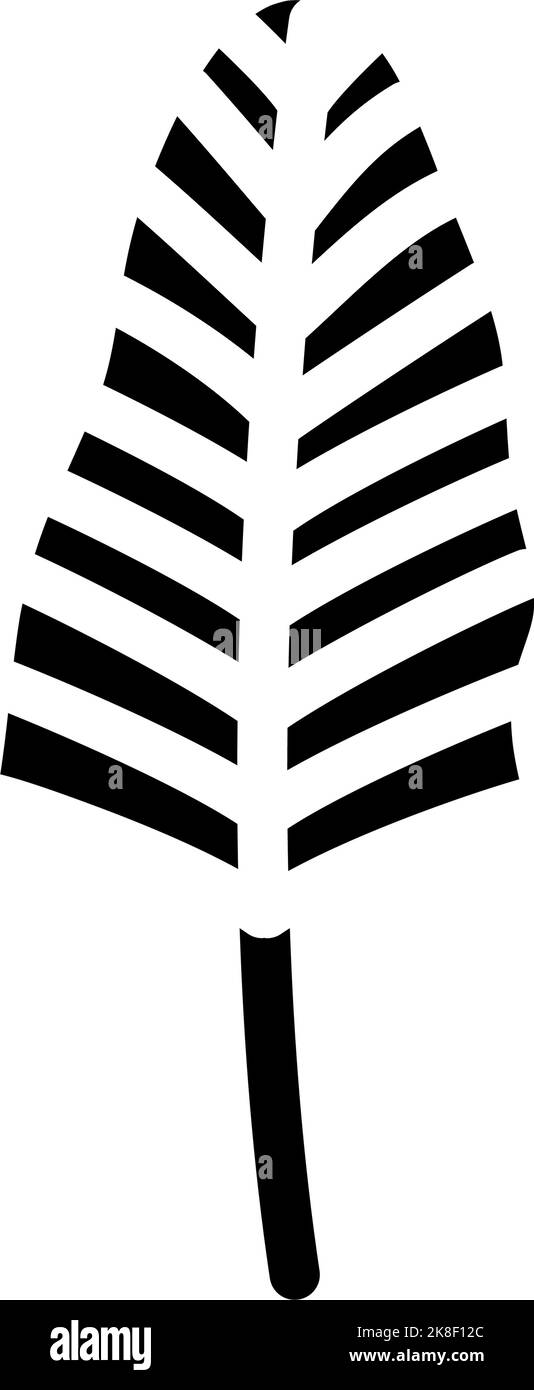 areca palm tropical leaf glyph icon vector illustration Stock Vector ...