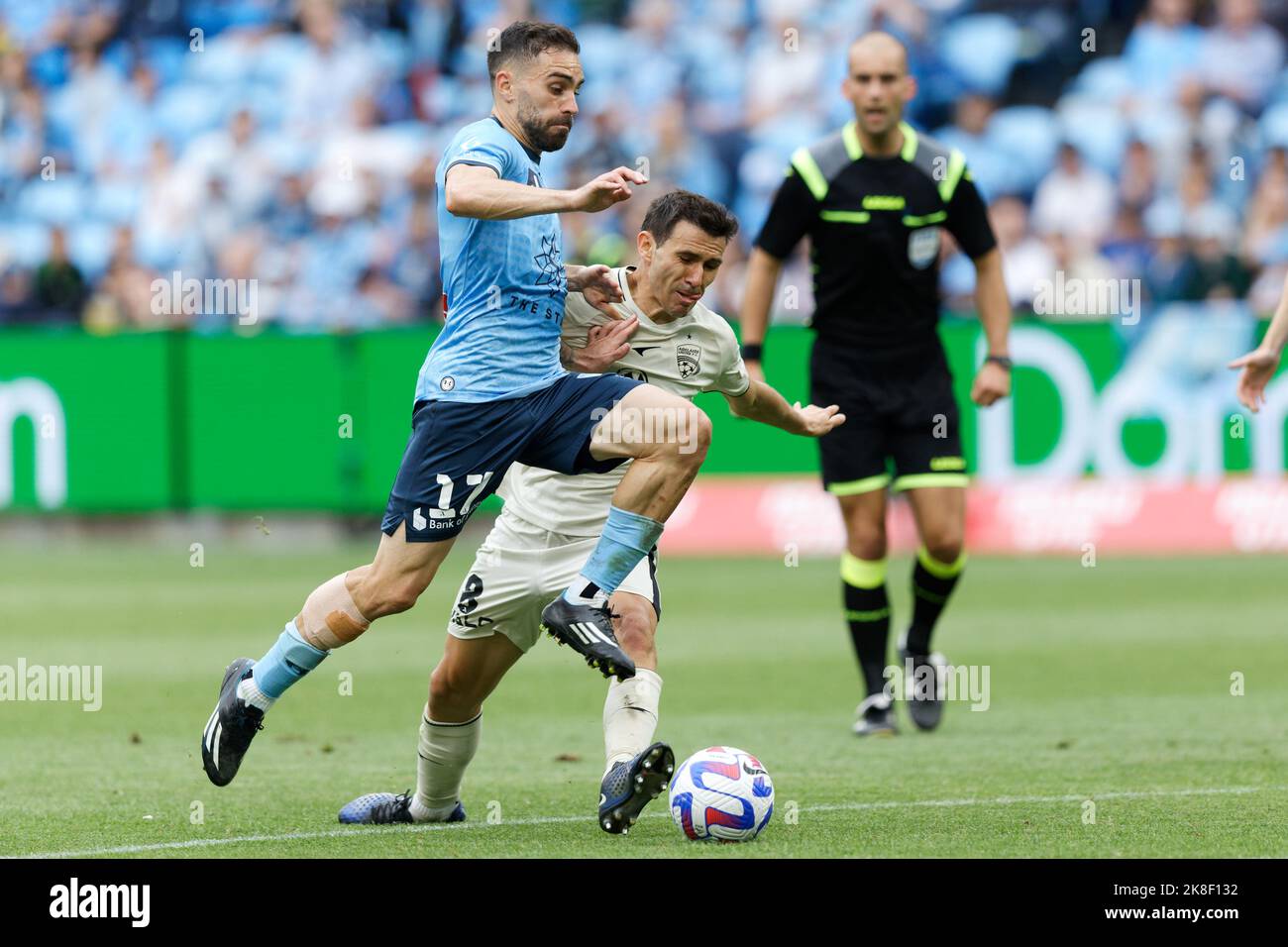 SYDNEY, AUSTRALIA - OCTOBER 23: Anthony Caceres of Sydney FC competes ...