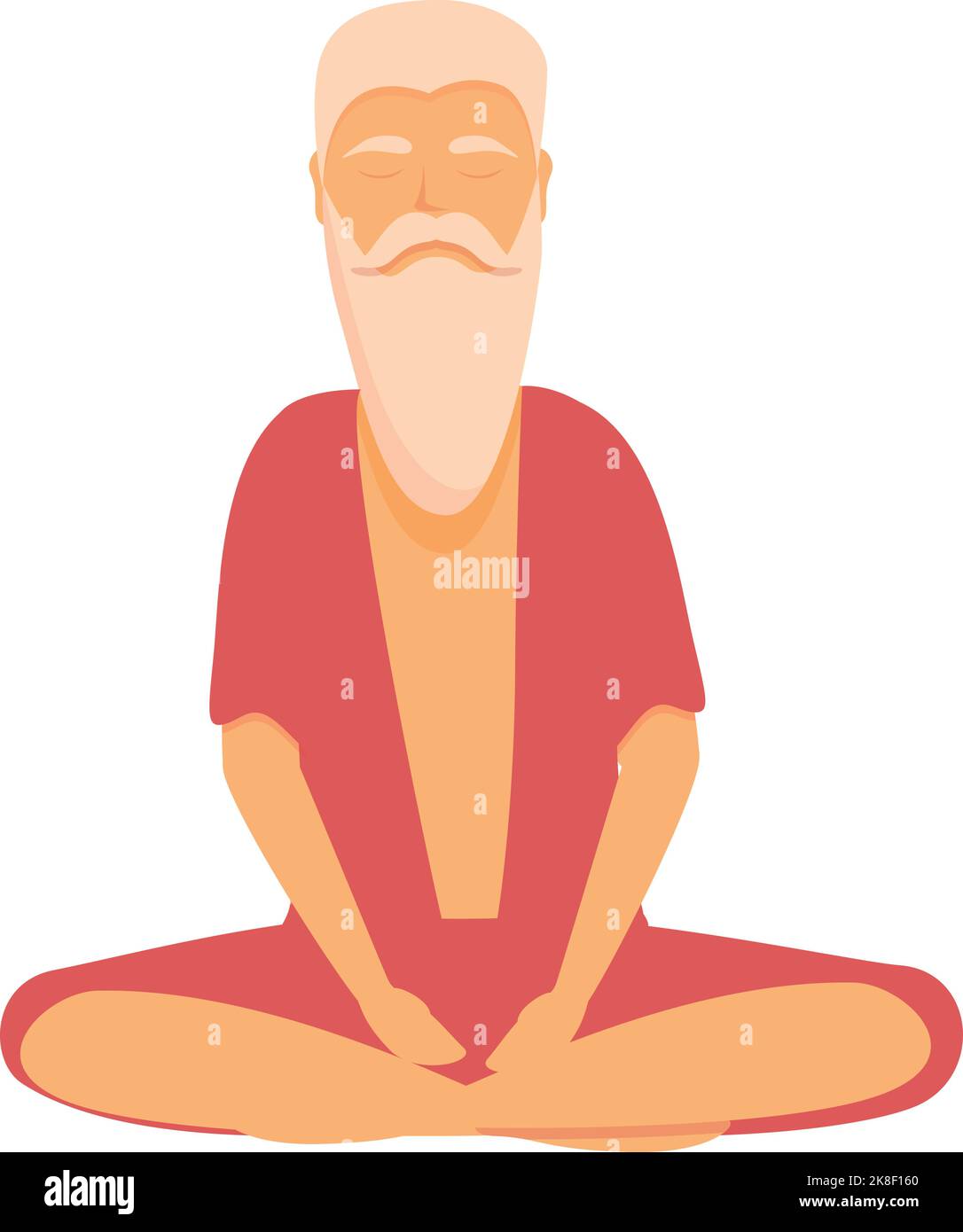 Guru relaxation icon cartoon vector. Indian yoga. Calm pose Stock ...