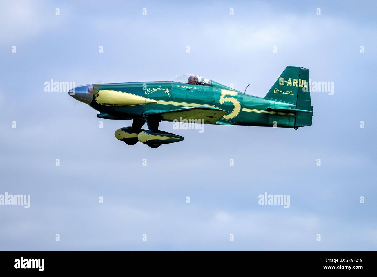 LeVier Cosmic Wind (G-ARUL) airborne at the Race Day airshow held at ...