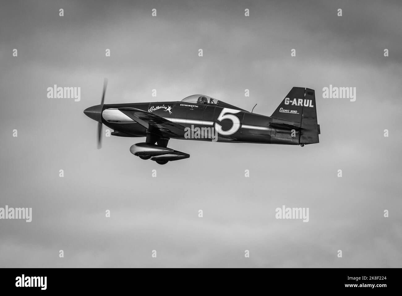 LeVier Cosmic Wind (G-ARUL) airborne at the Race Day airshow held at ...