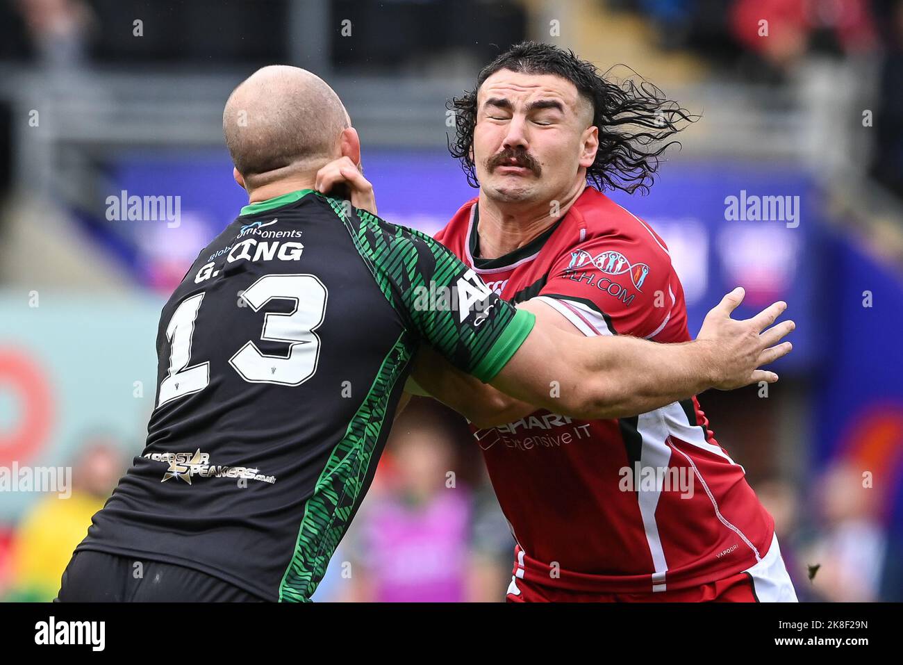Khalil Rahme of Lebanon is tackled by George King of Ireland during the ...