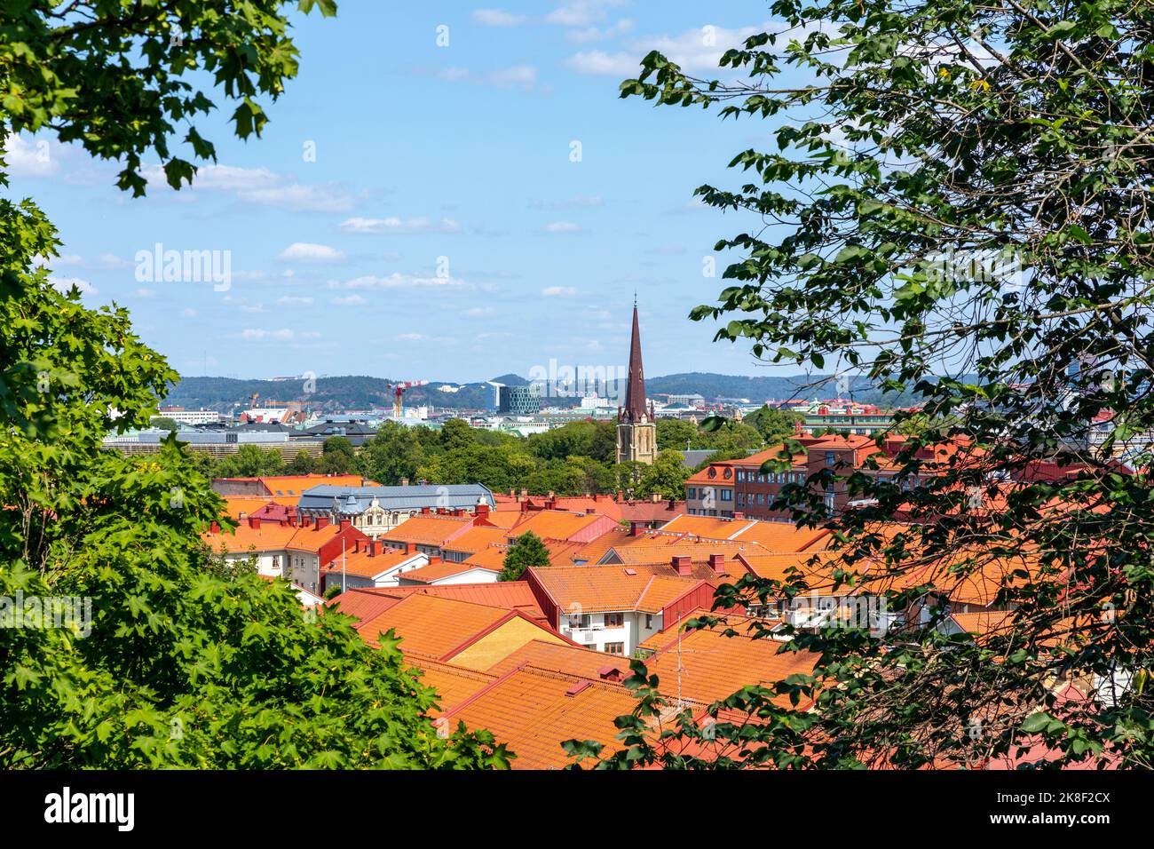 Gothenburg city in Sweden. Aerial view of Haga district and old town ...