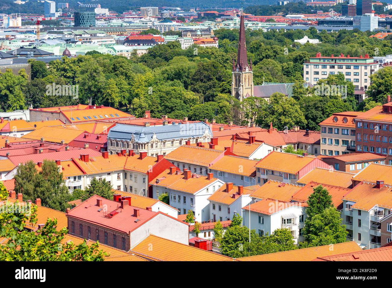 Gothenburg city in Sweden. Aerial view of Haga district and old town ...