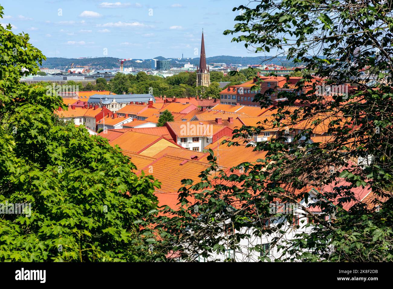 Gothenburg city in Sweden. Aerial view of Haga district and old town ...
