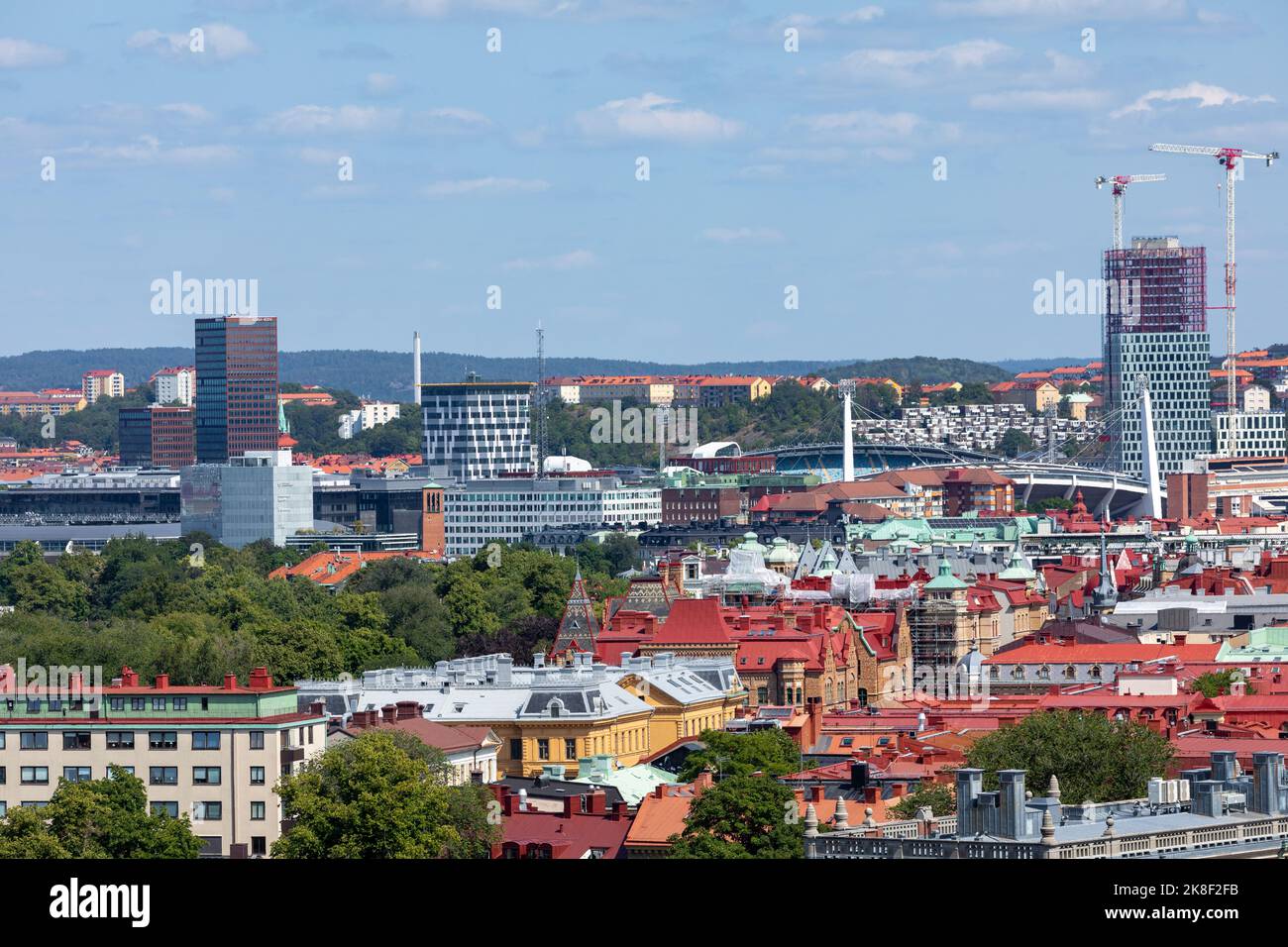 Gothenburg city in Sweden. Aerial view of Haga district and old town ...