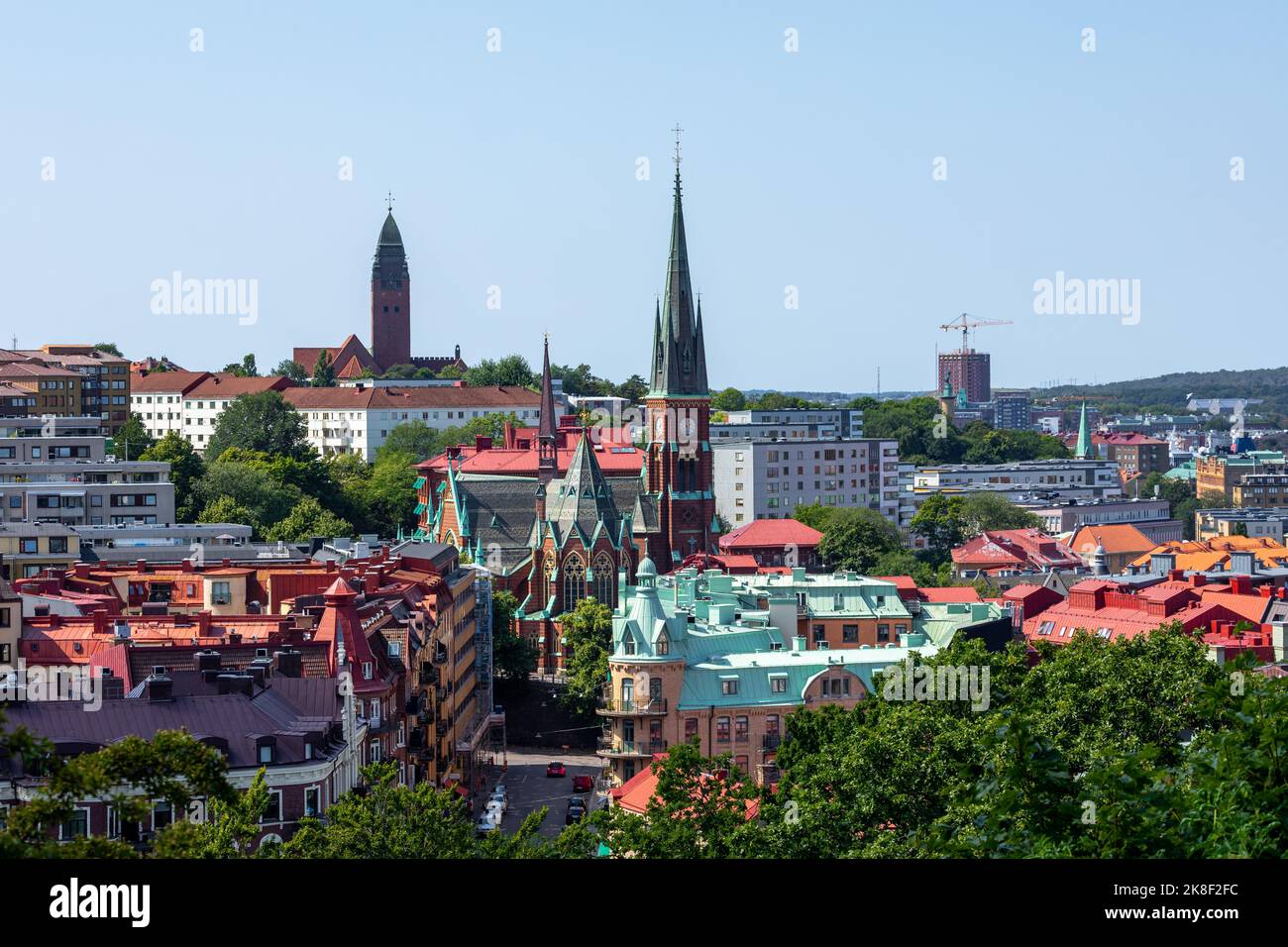 Gothenburg city in Sweden. Aerial view of Haga district and old town ...