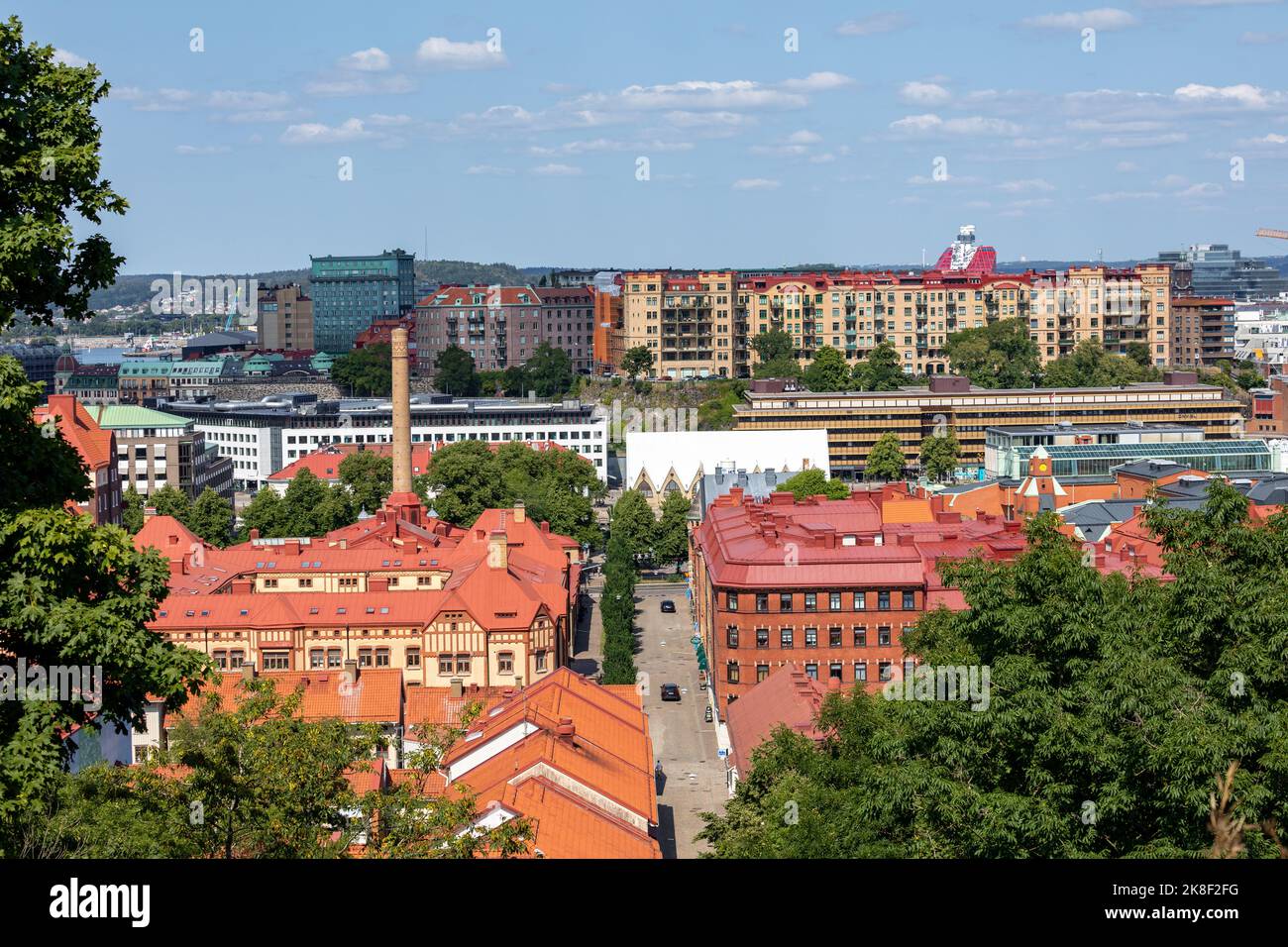 Gothenburg city in Sweden. Aerial view of Haga district and old town ...
