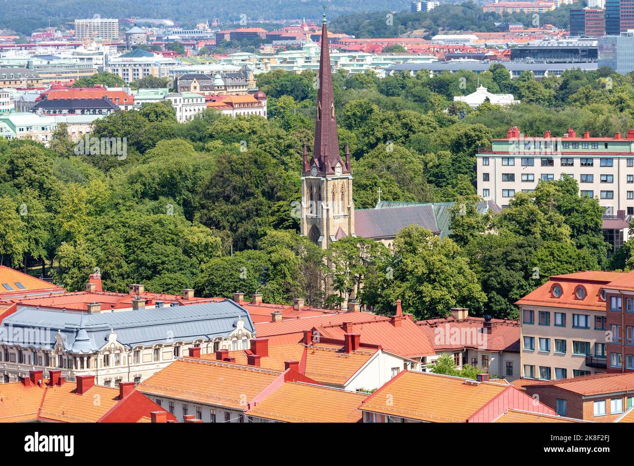 Gothenburg city in Sweden. Aerial view of Haga district and old town ...