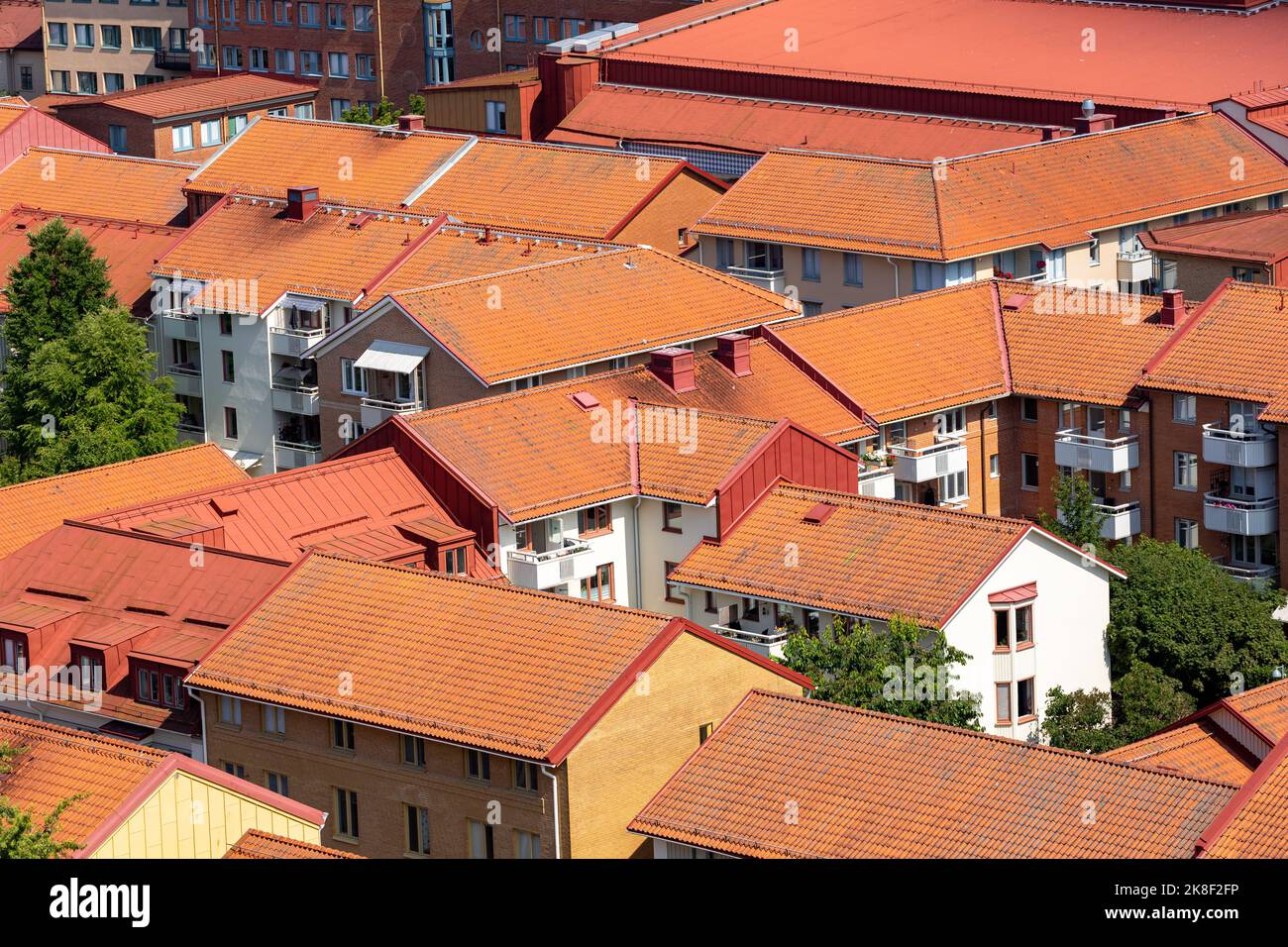 Gothenburg city in Sweden. Aerial view of Haga district and old town ...