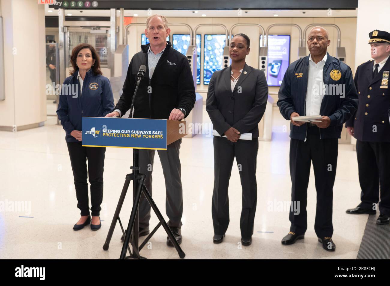 MTA Chair and CEO Janno Lieber speaks during announcement of expanded ...
