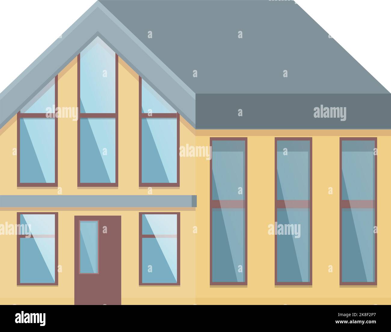 Residential villa icon cartoon vector. Home building. Front mansion ...