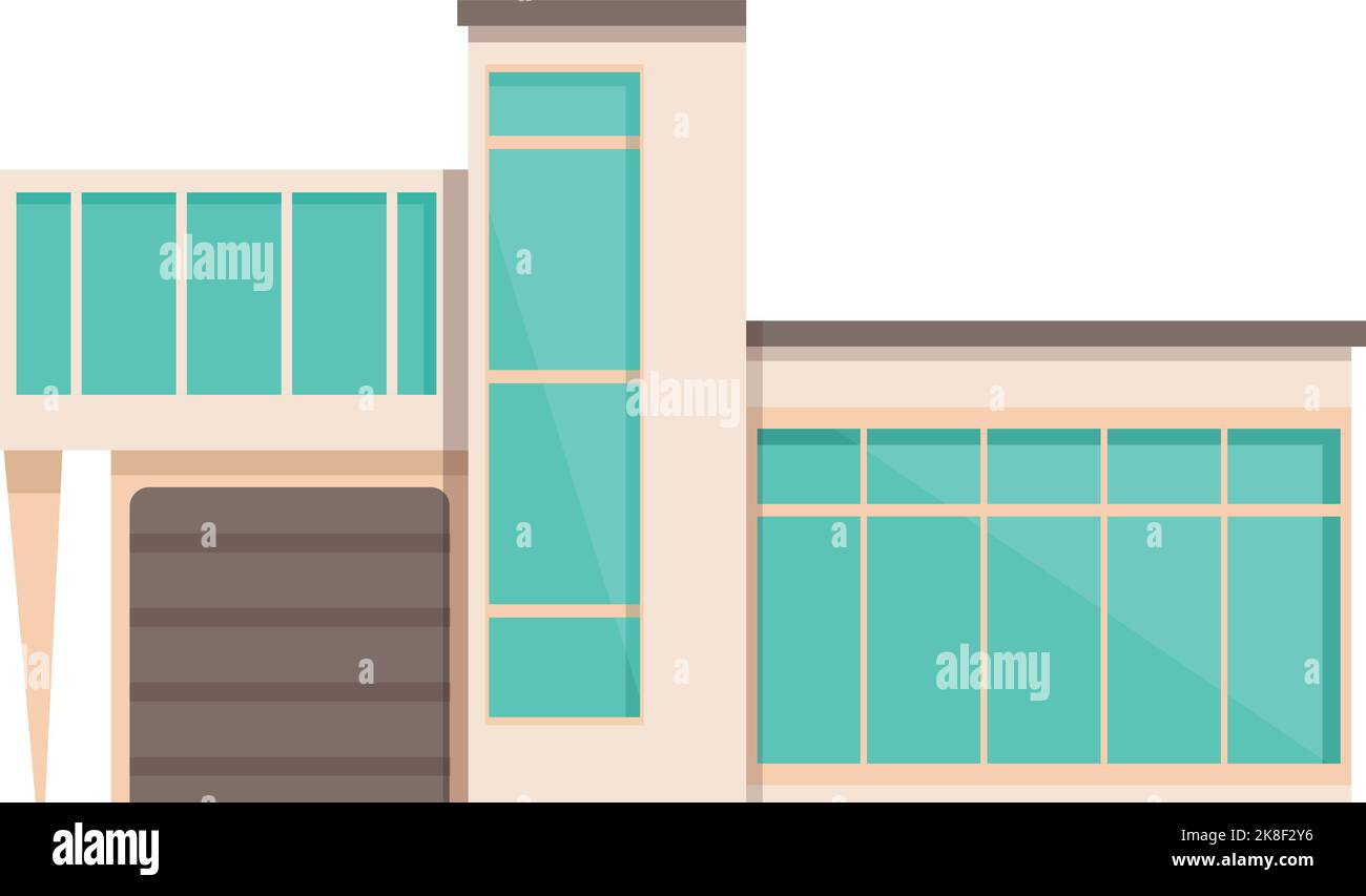 Florida villa icon cartoon vector. Modern building. Luxury cottage ...