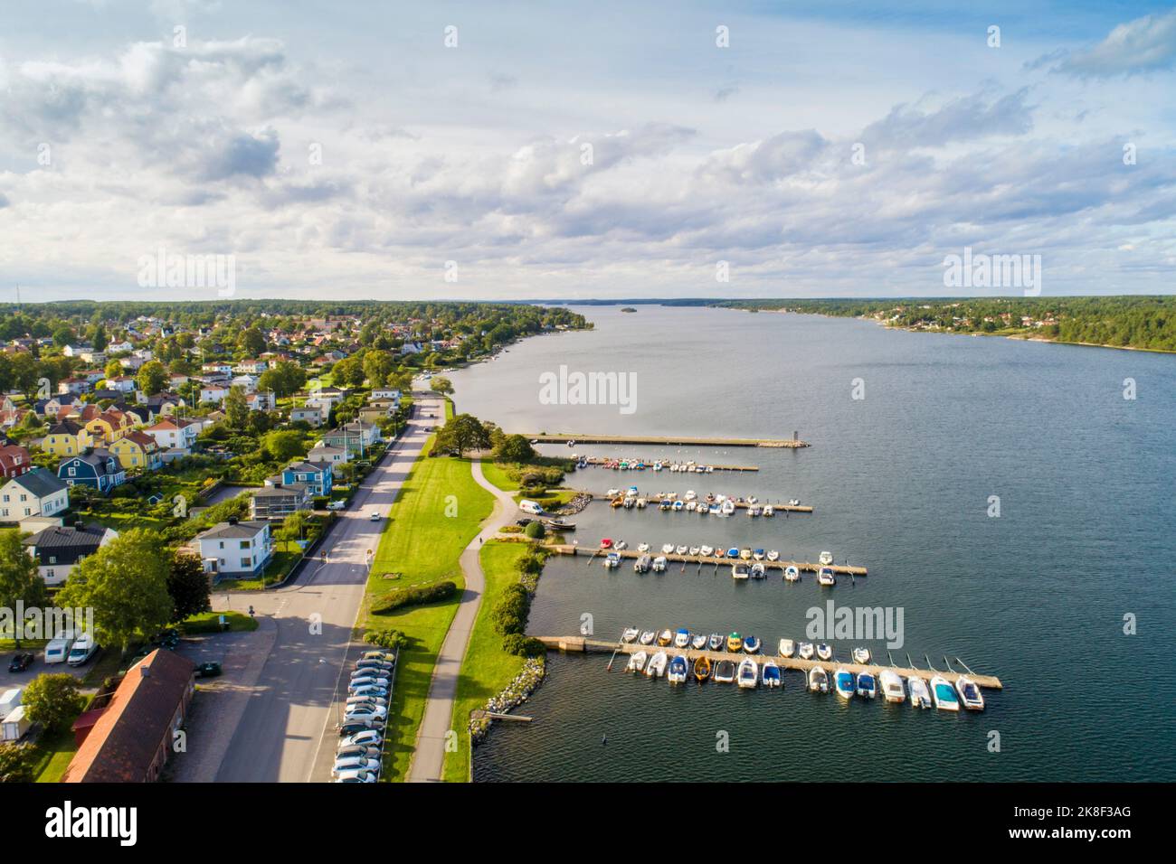 Aerial view of vastervik shores close to the old city hi-res stock ...