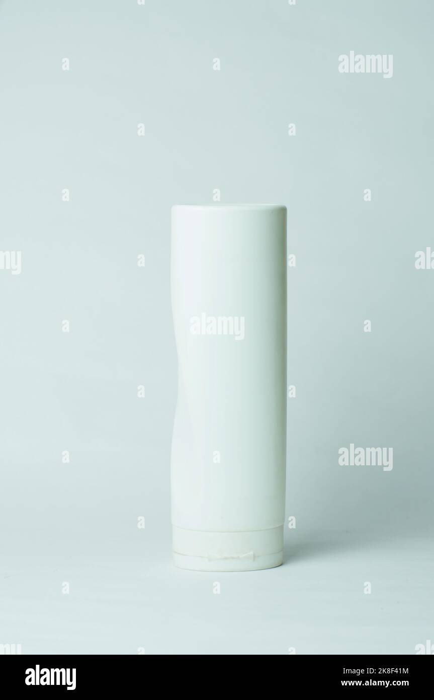 White cosmetic plain containers on isolated white background. Good for ...