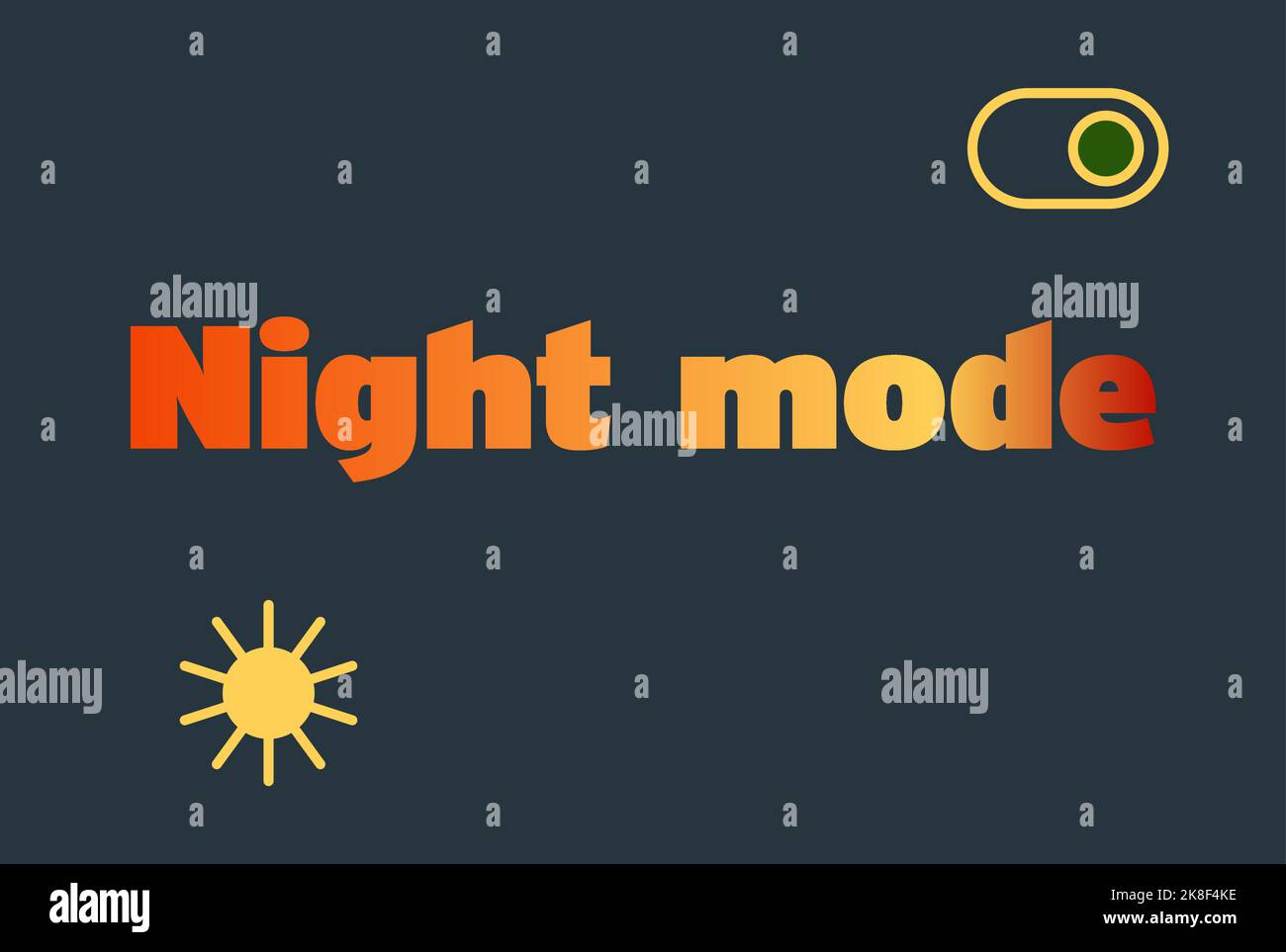 Gradient text - Night mode, vector rainbow style on dark background ...