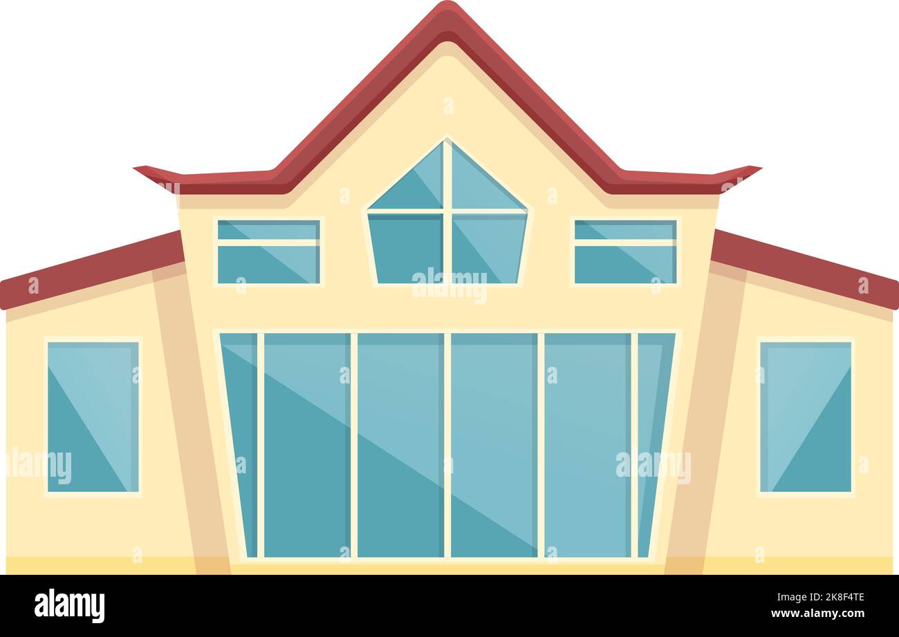 New villa icon cartoon vector. Home building. Lodge roof Stock Vector ...