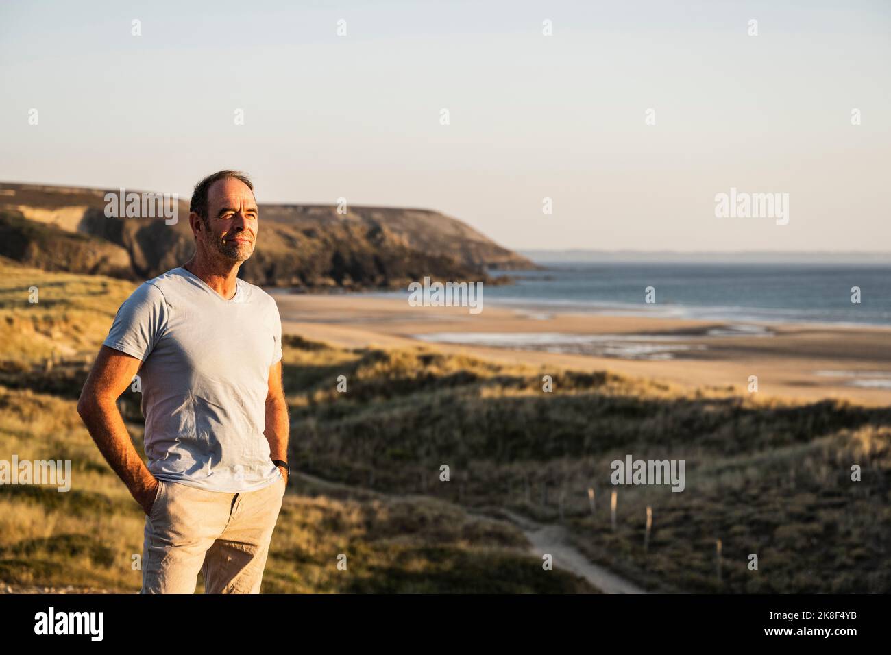 Contemplative mature man water hi-res stock photography and images - Alamy