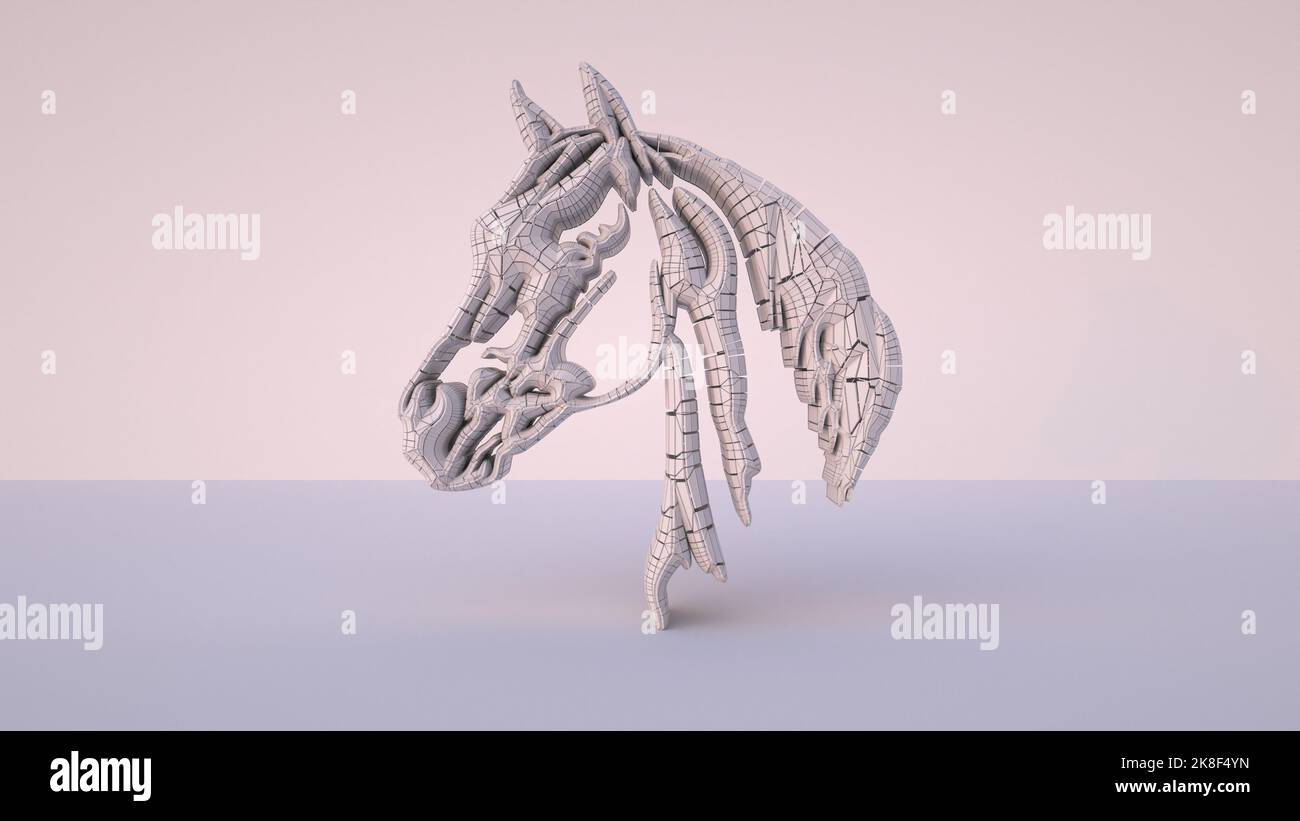 3D Illustration of a horse. Very helpful for Modelers, Artists, and ...