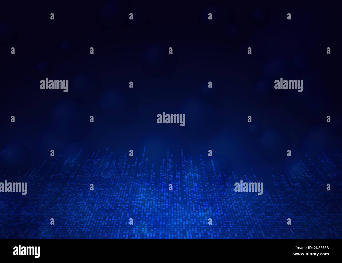 Abstract Blue Square Tech Pattern Futuristic Template Design Overlapping With Perspective