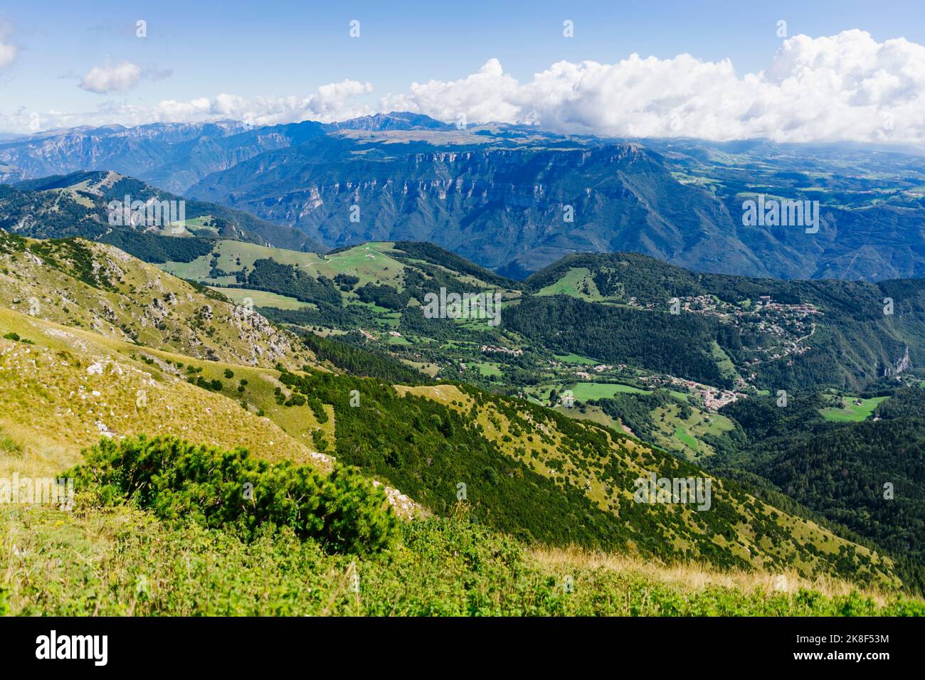 Scenic view of green European Alps on sunny day Stock Photo - Alamy
