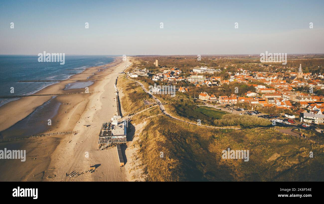 Aerial view sunny beach city hi-res stock photography and images - Alamy