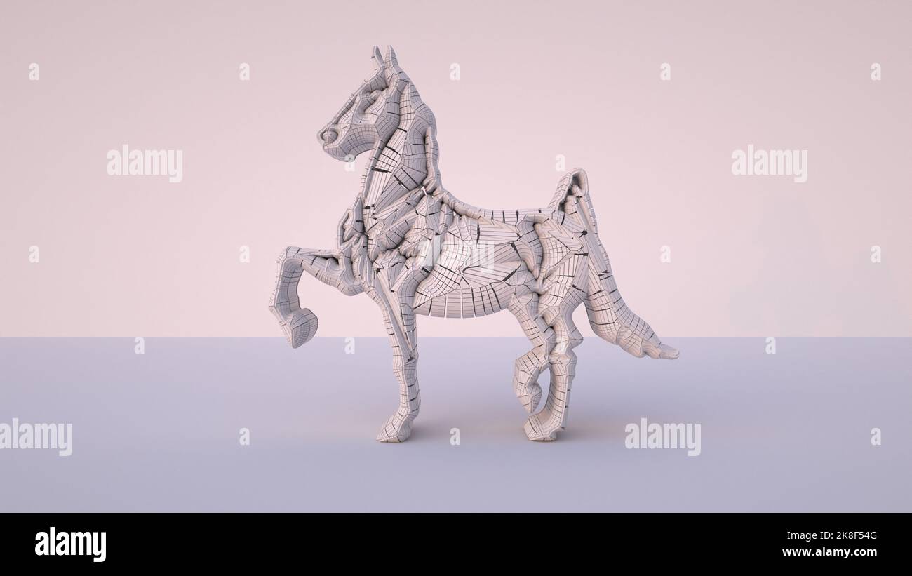 3D Illustration of a horse. Very helpful for Modelers, Artists, and ...