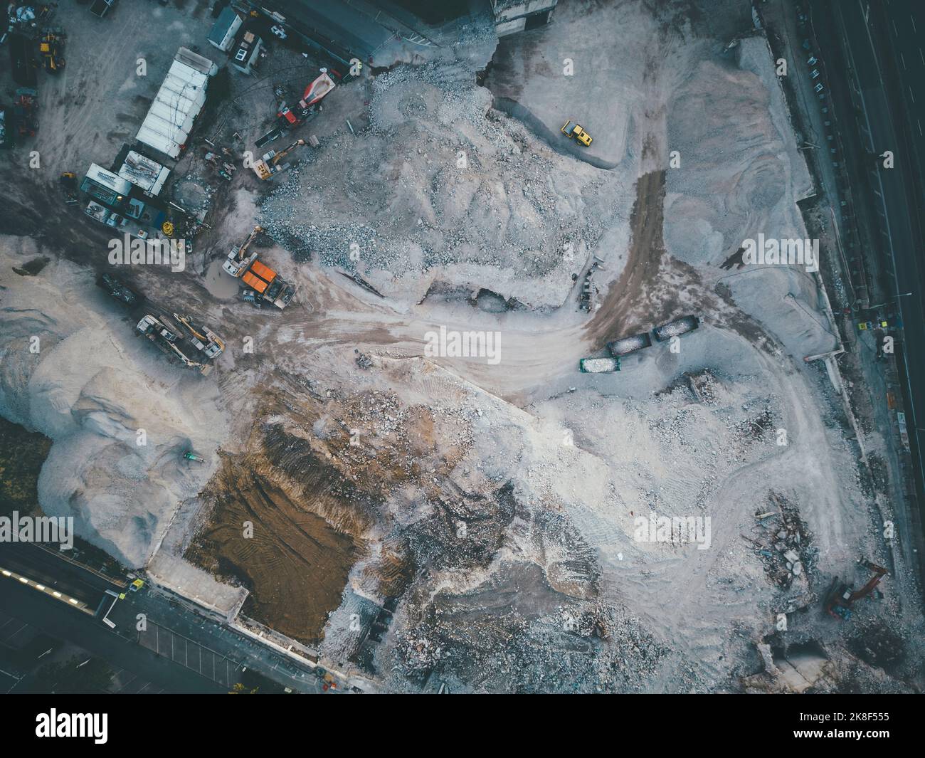 Aerial view of construction site Stock Photo - Alamy