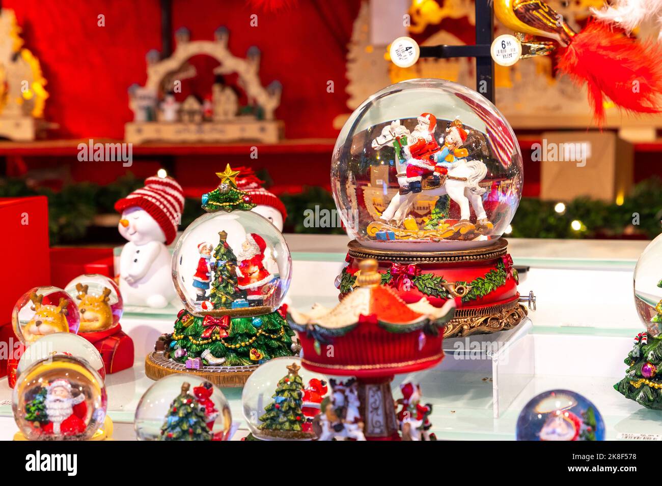 Christmas decorations on the market in Dortmund, Germany Stock Photo ...
