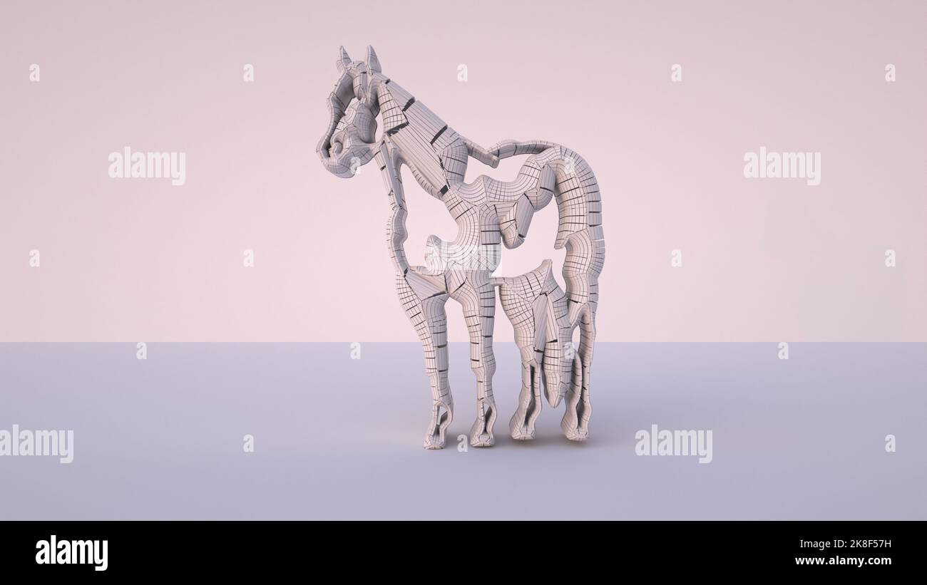 3D Illustration of a horse. Very helpful for Modelers, Artists, and ...