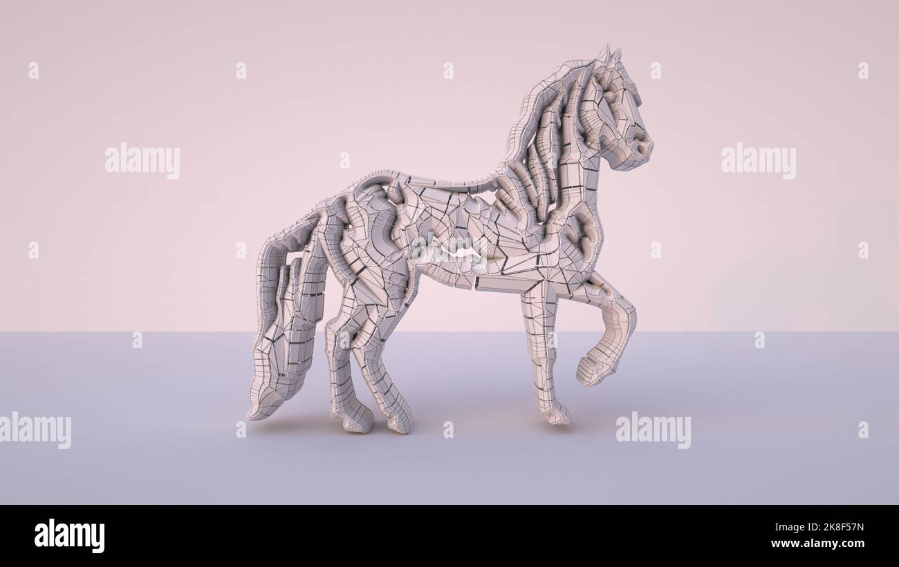 3D Illustration of a horse. Very helpful for Modelers, Artists, and ...