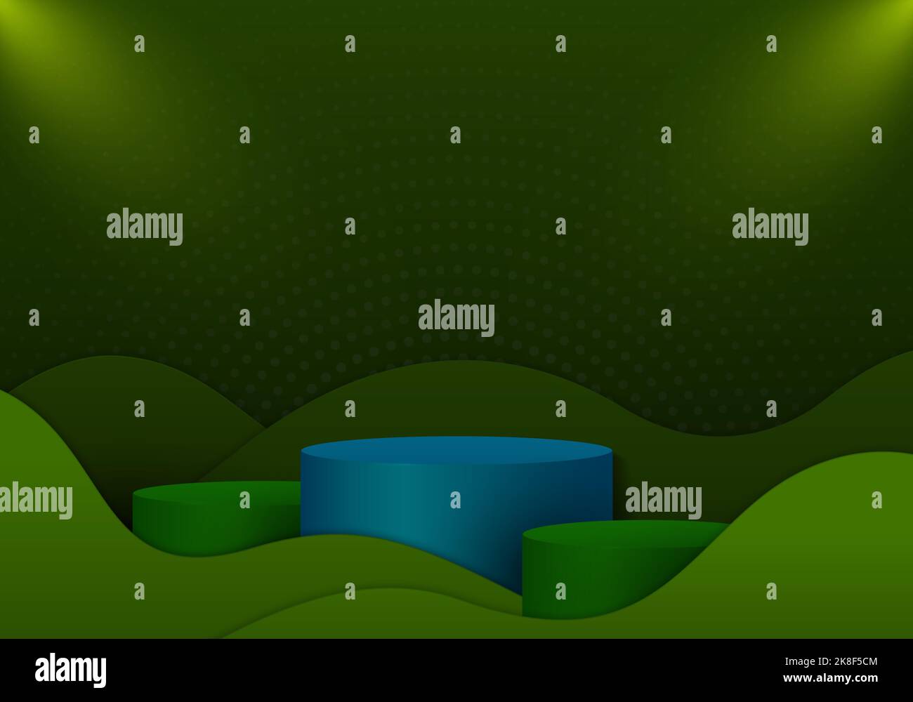 Abstract green gradient template design of podium display showcase ...