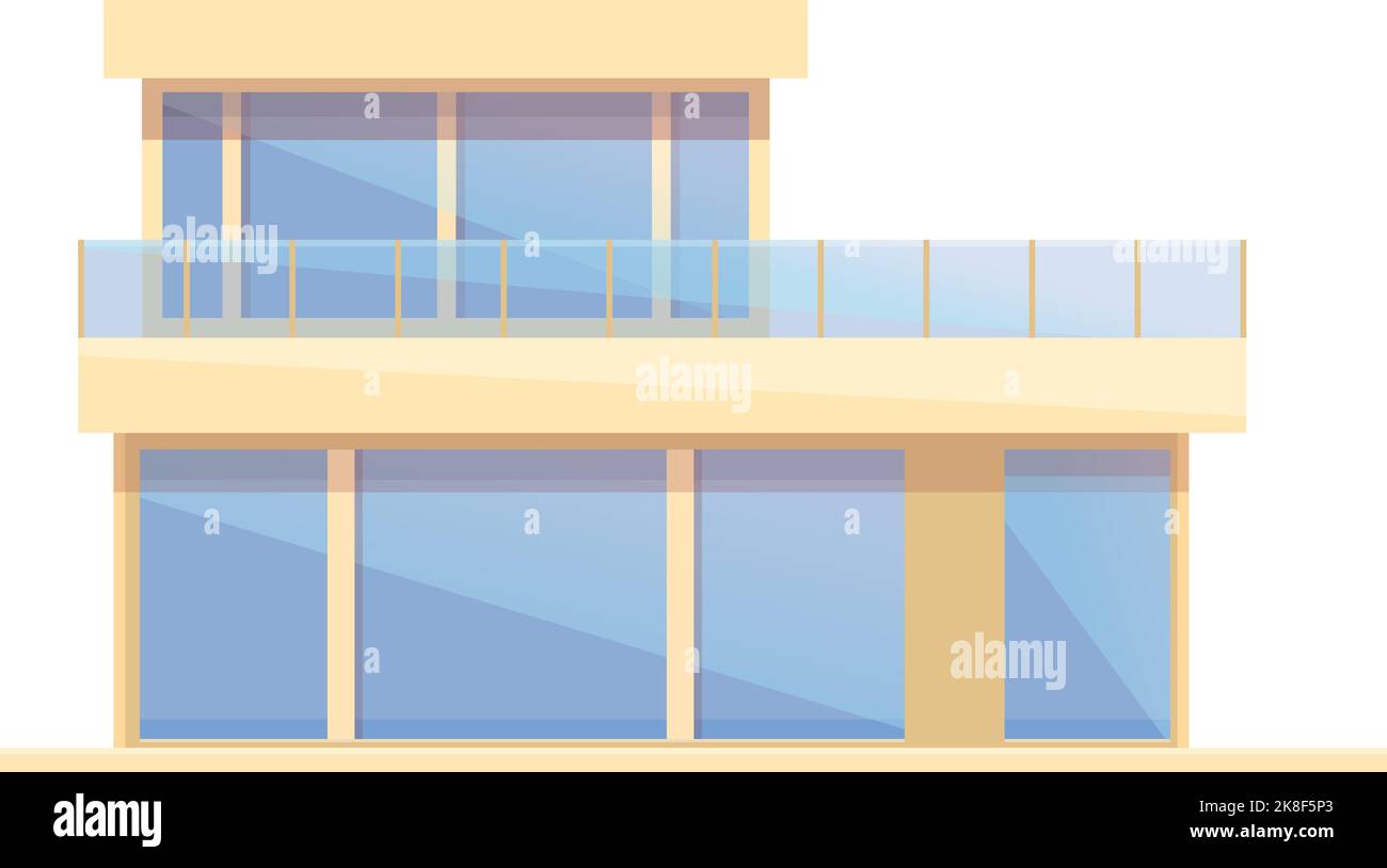 Mansion villa icon cartoon vector. Modern home. Front beach Stock ...