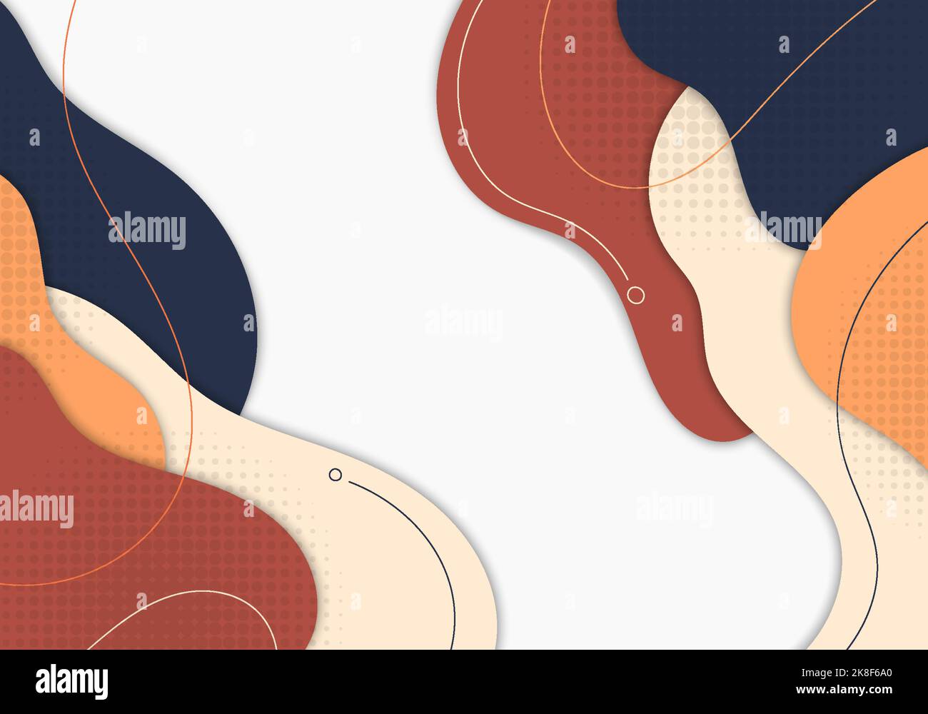 Abstract Colorful Doodle Template Design Decorative Artwork Overlapping With Circles Halftone