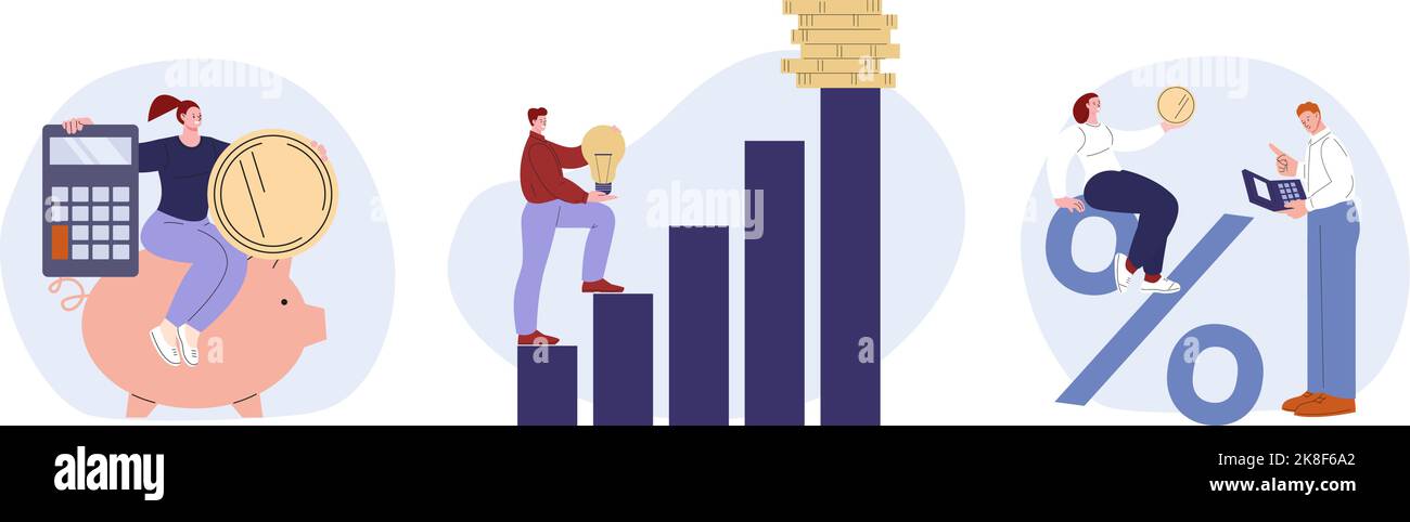 Business financial concepts. Save and invest money, happy young people ...